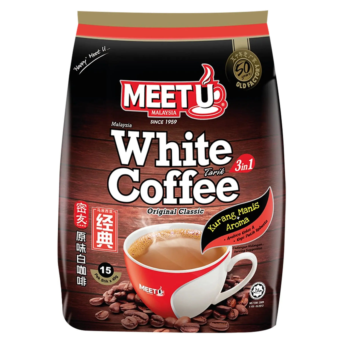 Meet U - White Coffee 3-in-1 15x40g | Haisue