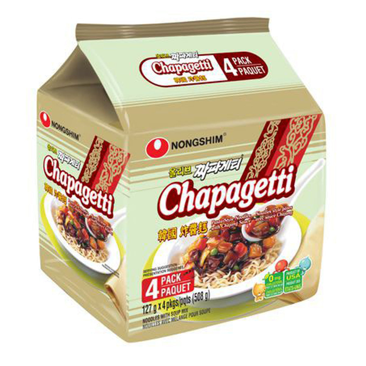 Nongshim - Chapagetti Pasta Style Noodles with Chajang Sauce 4x127g ...