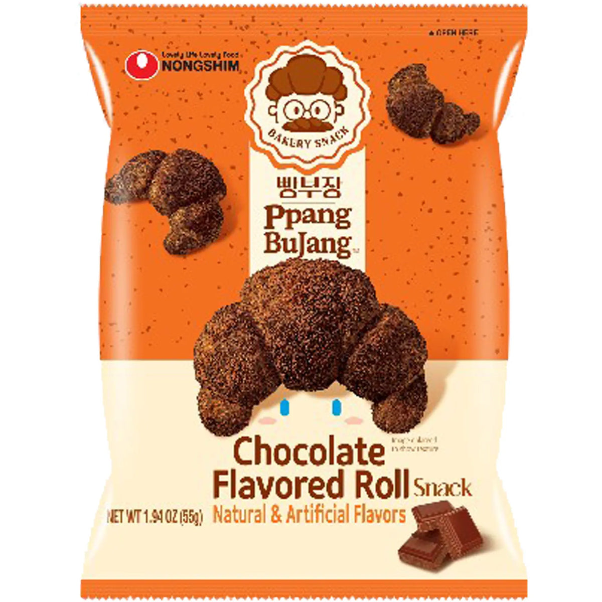 Nongshim - Ppang BuJang Chocolate Flavored Roll Snack 55g – Haisue