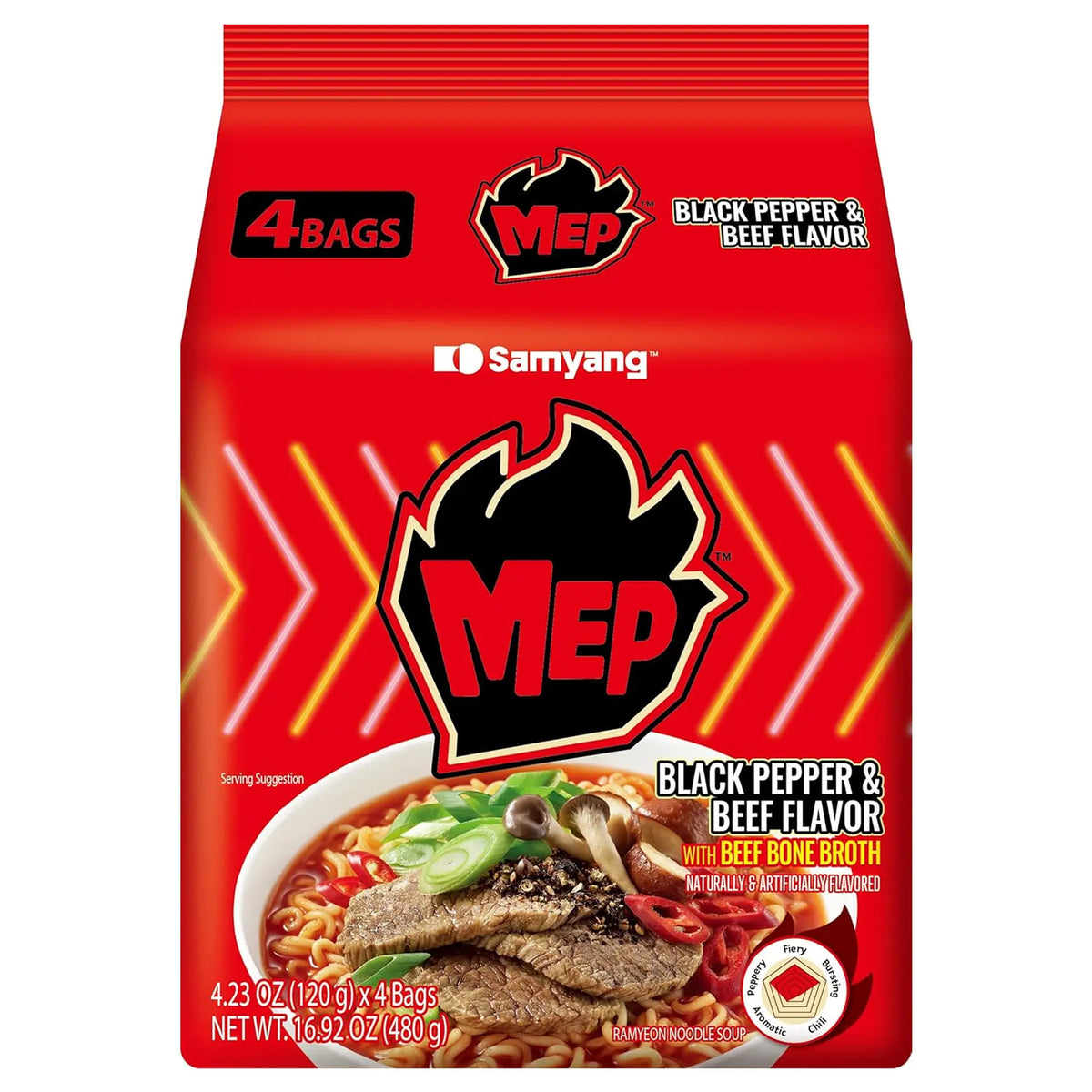 Samyang - MEP Black Pepper & Beef Ramyeon Noodle Soup 4x120g – Haisue